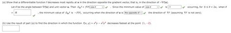 Solved A Show That A Differentiable Function F Decreases