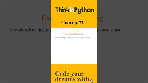 Exception Handling In Python Exceptionhandling Pythonprogramming