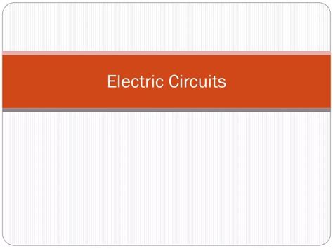 PPT Electric Circuits PowerPoint Presentation Free Download ID