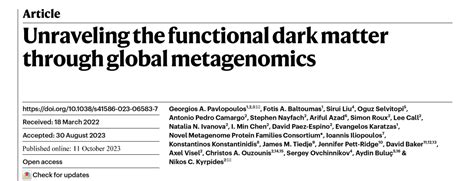 Nature 通过全球宏基因组学揭示功能性暗物质 腾讯云开发者社区 腾讯云