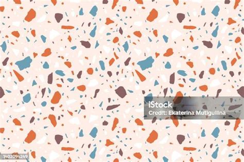 벡터 테라조 패턴 수평 배경 추상 컬러 이탈리아 바닥재 돌 콘크리트 핑크 질감 인테리어 디자인 인쇄 벽지 직물을위한 고전적인 화강암 자연 질감 배경 질감에 대한 스톡 벡터