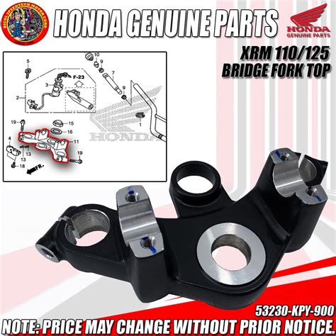 Xrm 110 125 Bridge Fork Top Hpi Genuine 53230 Kpy 900 Shopee Philippines