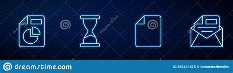 set line file document document with graph chart old hourglass and