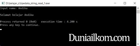 Tutorial Belajar C Part 21 Cara Membaca String Dengan Scanf Dan Gets Duniailkom