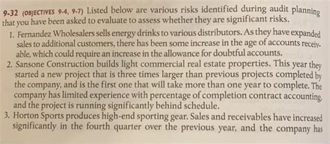 Solved 9 32 Objectives 9 4 9 7 Listed Below Are Various