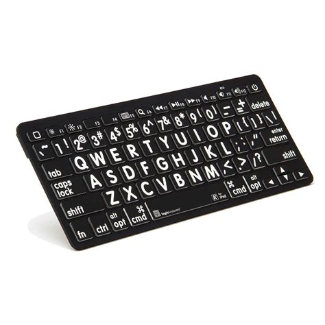 XL Print Bluetooth Mini Keyboard White On Black