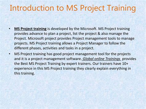 Ms Project Training Ppt Pptx