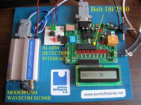 bolt 18f2550 sistem pic microcontroller gsm modem wavecom m1306 device