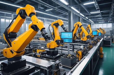 Premium Photo Revolutionizing Manufacturing Smart Industry Robot Arms