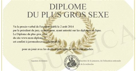 Diplome Du Plus Gros Sexe