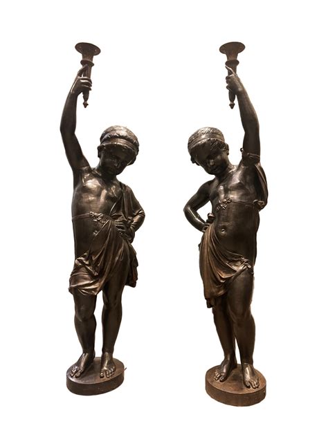 Pair Of Torchères Aux Chérubins Val Dosne Foundry Late 19th Century
