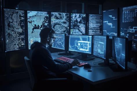 Premium Ai Image Programmer Working At Their Computer Surrounded By