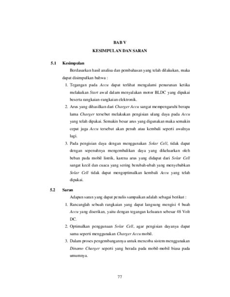 Rancang Bangun Sistem Pengisian Daya Padamobil Listrik Solar Cell