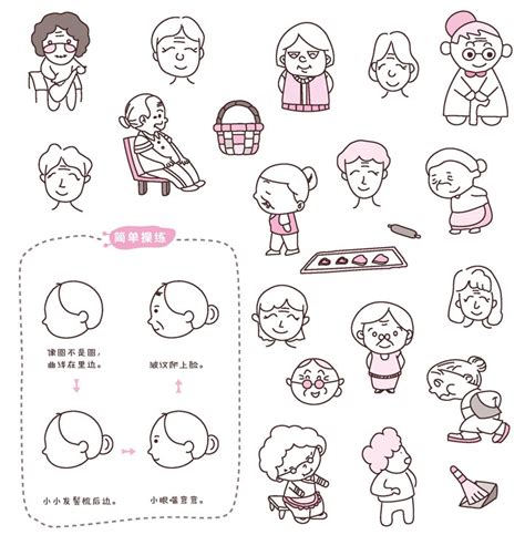 慈祥的奶奶简笔画图片画法 简笔画