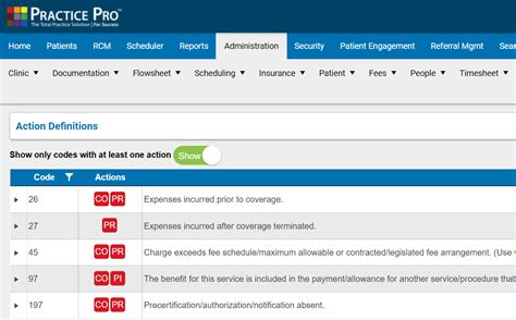 Adjustment Code Actions Practice Pro Knowledge Base