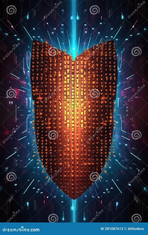 Binary Code With A Shield Overlay Stock Image Image Of Shield Digital 281087613