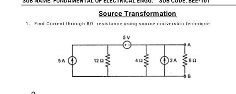 Source Transformation 1 Find Current Through Studyx