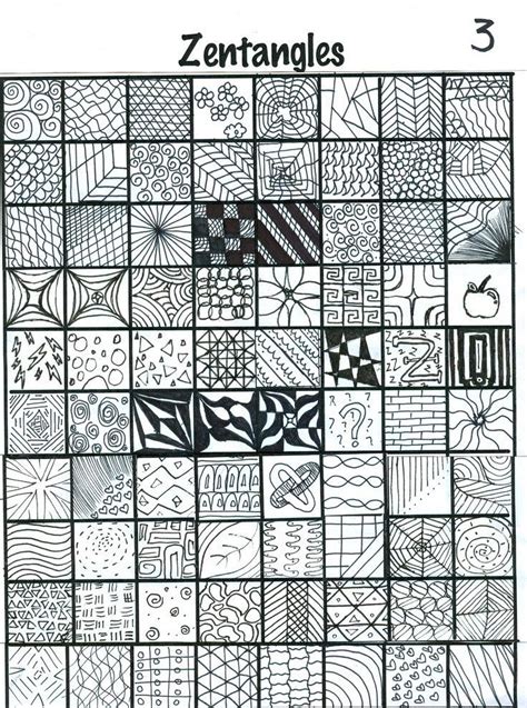 Zentangle Starters Pattern Examples Art Zentangle Patterns Worksheet