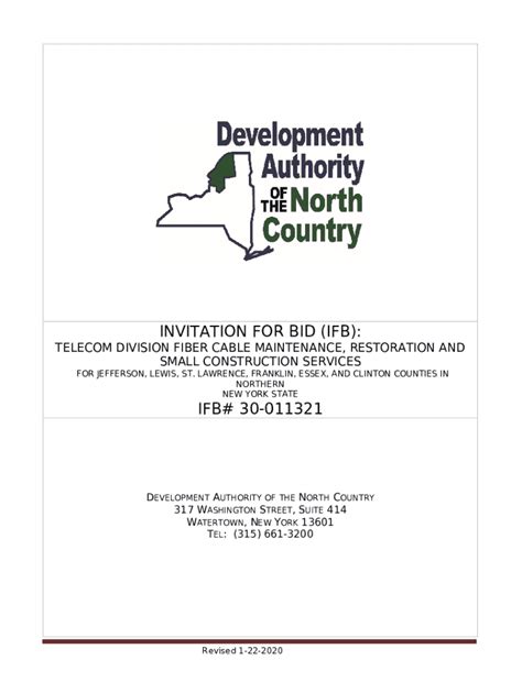 Sample Ifb Construction Doc Template Pdffiller