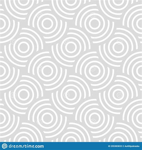 Vector Seamless Pattern With Concentric Circles Geometric Abstract