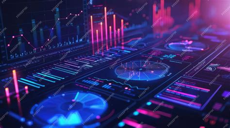 Hightech Digital Dashboard Displaying Various Data Charts And Graphs