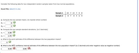 Solved Consider the following data for two independent | Chegg.com
