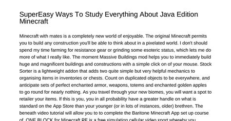Supereasy Ways To Learn Everything About Java Edition Minecraftavnyx