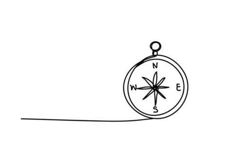 Compass Line Drawing Vector Art Icons And Graphics For Free Download