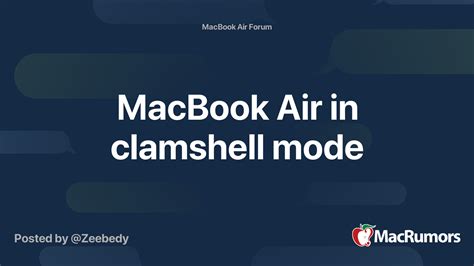 Macbook Air In Clamshell Mode Macrumors Forums