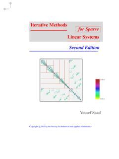 Iterative Methods For Sparse Linear Systems Second Edition Iterative Methods For Sparse Linear