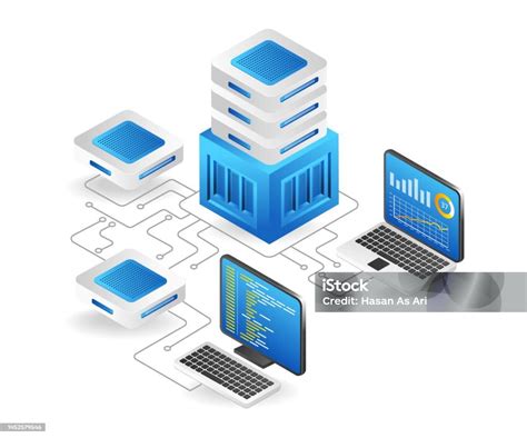 플랫 아이소메트릭 3d 그림 클라우드 서버 칩 네트워크 분석기 개념eps 0명에 대한 스톡 벡터 아트 및 기타 이미지 0명