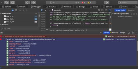 typeerror undefined is not an object evaluating descriptor get in