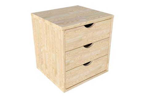 Caisson à Tiroirs 3 En Bois Massif Brut Sans Vernis Leroy Merlin