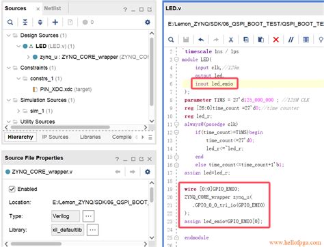 基于Lemon ZYNQ的PS实验六 将程序固化至QSPI FLASH FLASH启动 Hello FPGA
