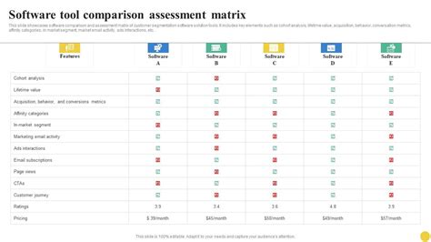 Software Tool Comparison Assessment Matrix User Segmentation Pictures Pdf