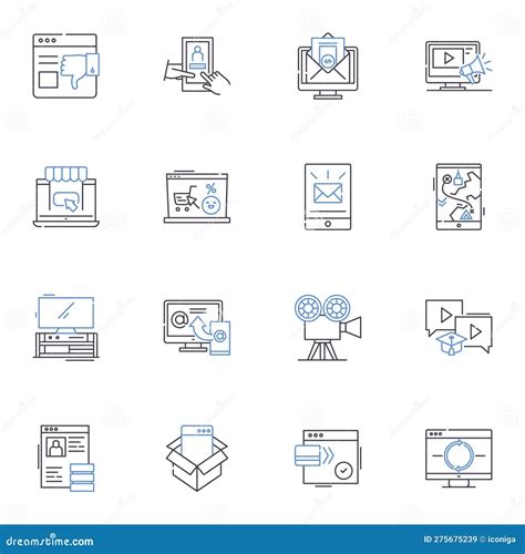 Announcement Line Icons Collection Declaration Disclosure Bulletin
