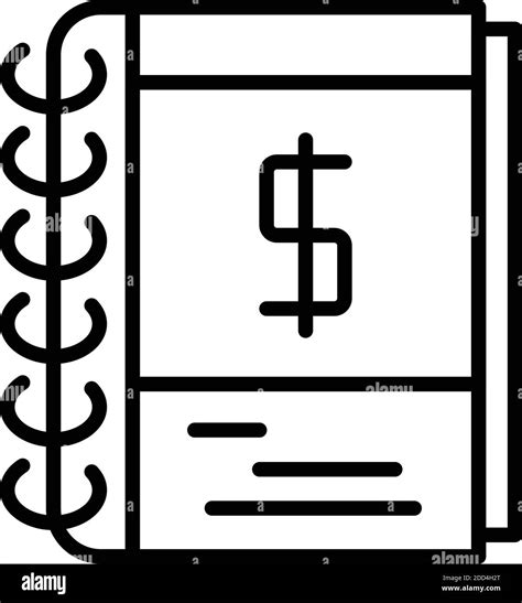 Notebook Money Report Icon Outline Notebook Money Report Vector Icon