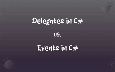Delegates In C Vs Events In C Whats The Difference