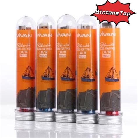 Jual Terbatas Kabel Data Vivan Mini Tube CTC100 For Type C 2 4a 1meter Shopee Indonesia
