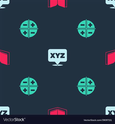 Set Open Book Xyz Coordinate System Royalty Free Vector