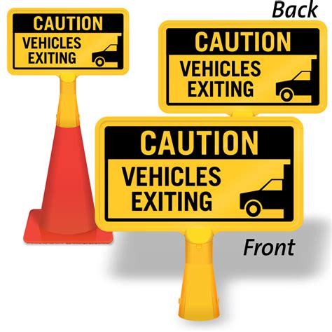 Exiting Garage Signs Watch For Cars Vehicles And Pedestrians