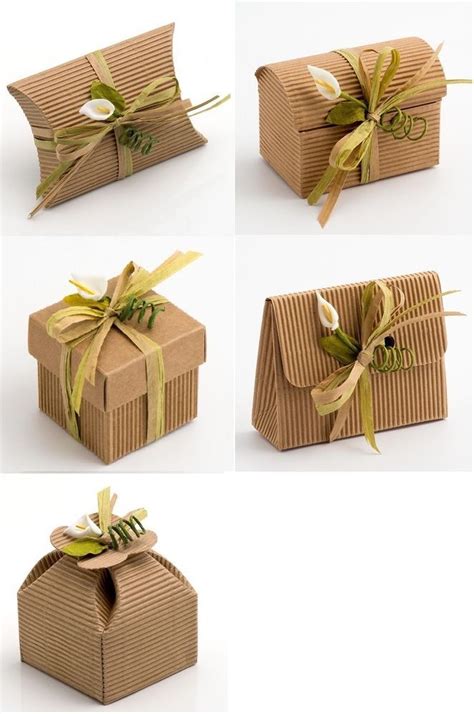 Natural Diy Kraft Corrugated Wedding Rustic Favour T Box Shabby Chic