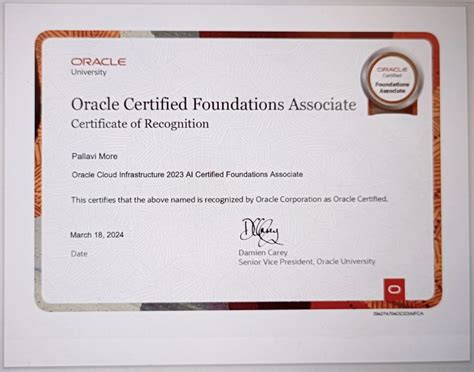 Oracle Oraclecertification Oraclecertified Pallavi More