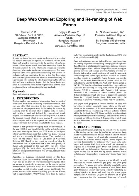 Pdf Deep Web Crawler Exploring And Re Ranking Of Web Forms