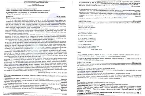 Simulare Bac 2025 Subiecte Limba Română Ce Le A Picat Elevilor De La Real și Uman Baremele De