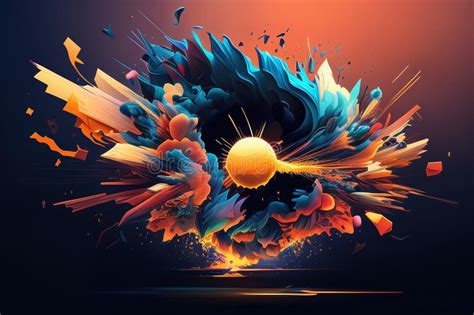 Dynamic Explosion Of Vibrant Shapes And Colors Stock Illustration Illustration Of Symmetry