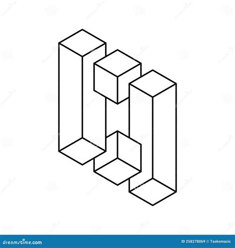 Floating Isometric Group Of Cubes Composition Over White Vector