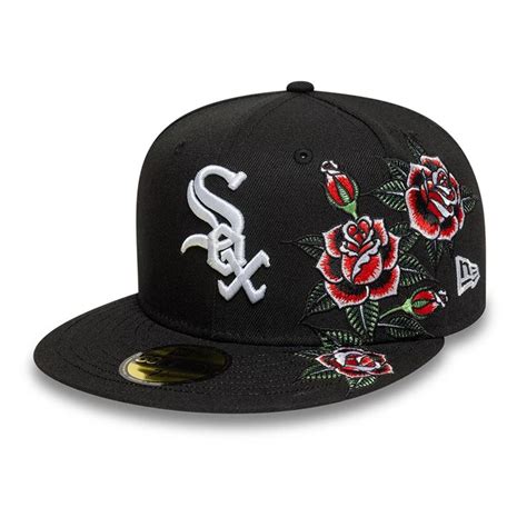 Chicago White Sox Mlb Floral Black 59fifty Fitted Cap In 2025 New Era Cap Cap Fitted Caps