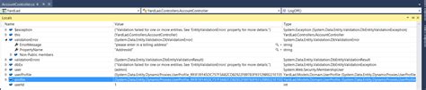 C Trycatch Fails When Trying To Extract Entityvalidationerrors