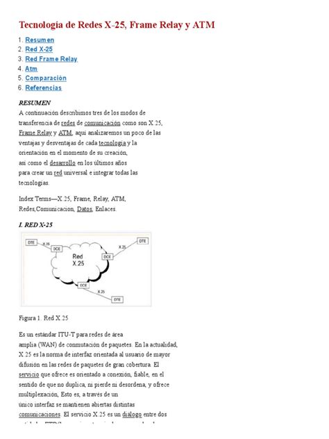 Tecnología De Redes X 25 Frame Relay Y Atm Pdf Modo De